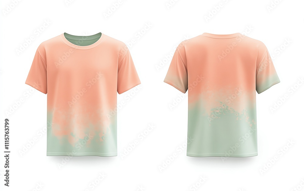 Design showcase front and back view mockup of a t-shirt featuring a ...