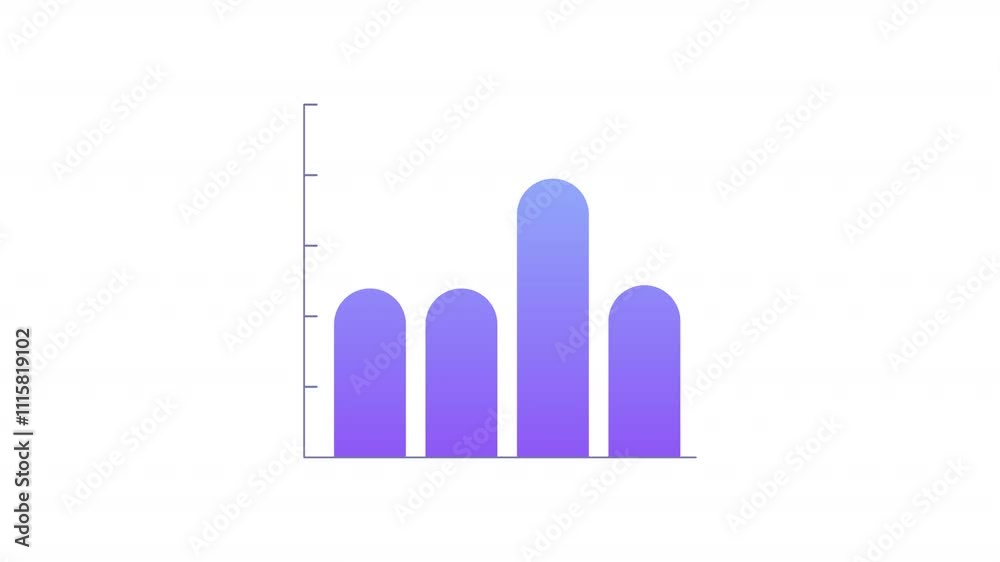 Animated smooth bar chart. Statistical diagram animation. Moving ...