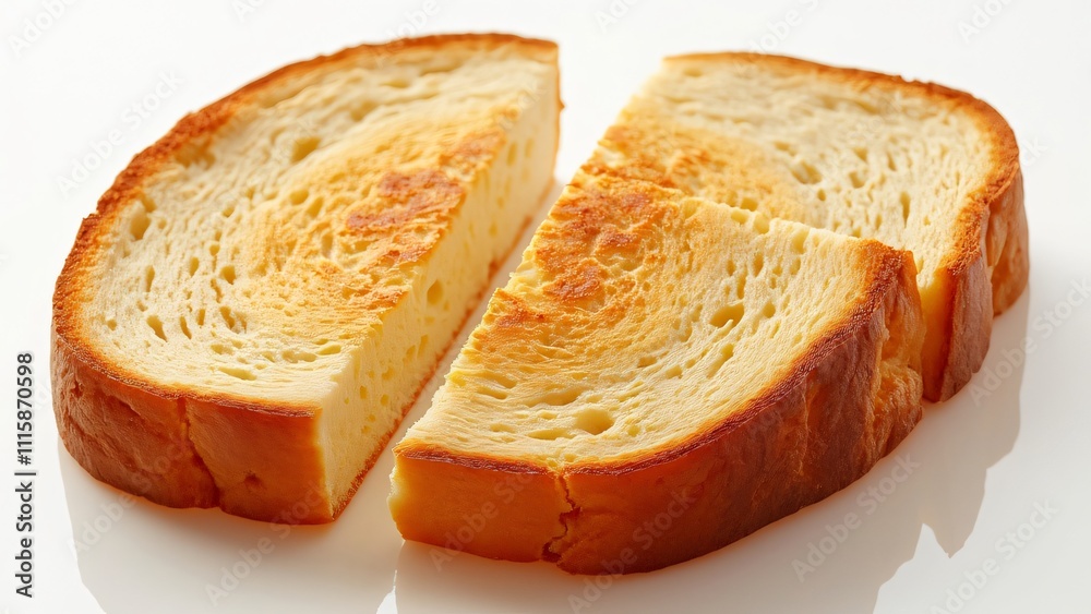Perfectly Toasted Golden Brown Bread Slices, Quadrants of Crusty ...