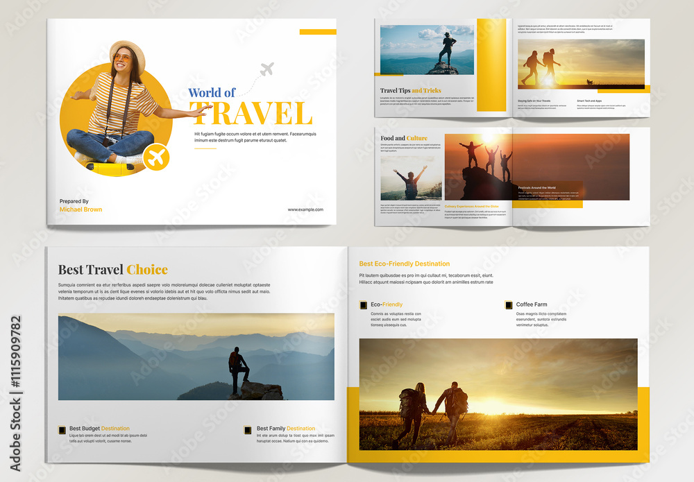 Travel Magazine Landscape Template Stock Template | Adobe Stock
