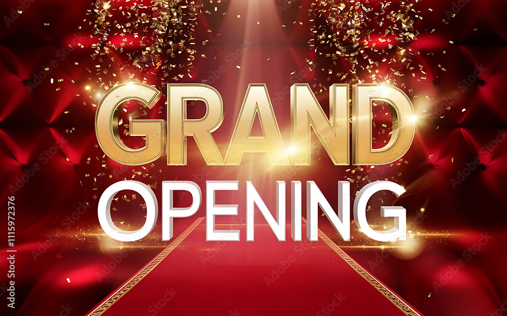 Gold color text effect of Grand opening banner design. Grand Opening ...