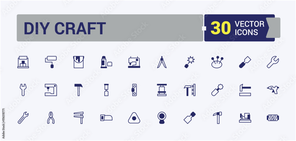 DIY Craft icons. Contains related to house, shop, craft, tool, build ...