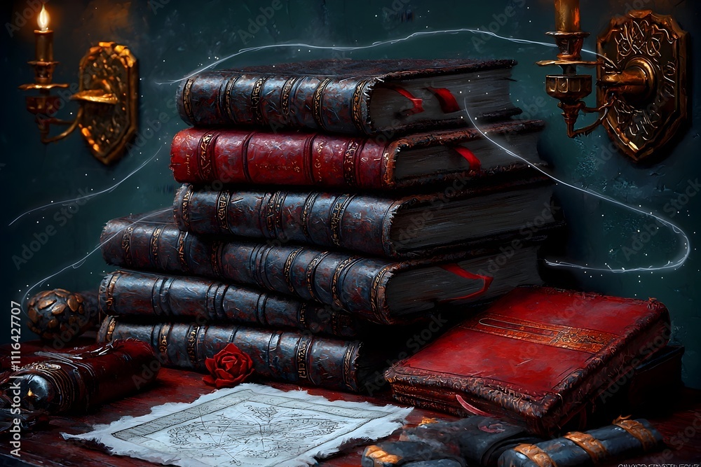 Wizards Library Serenity Endless rows of tomes in ancient languages ...