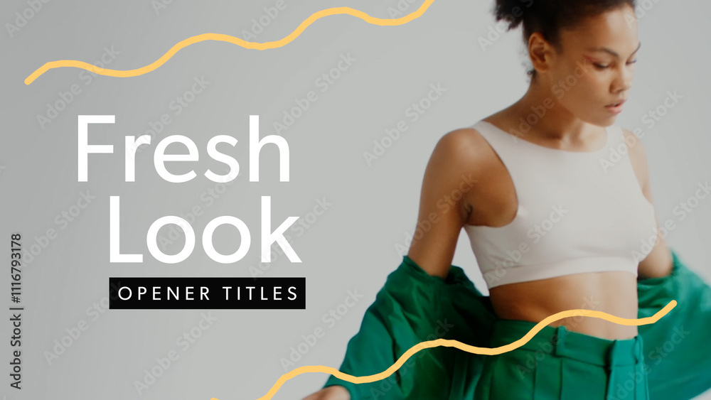 Wiggle Lines Reveal Overlay Titles Stock Template | Adobe Stock