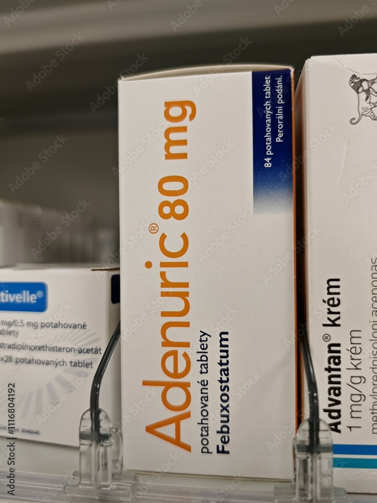 Prague,Czech Republic-October 9 2024: Adenuric by MENARINI contains ...