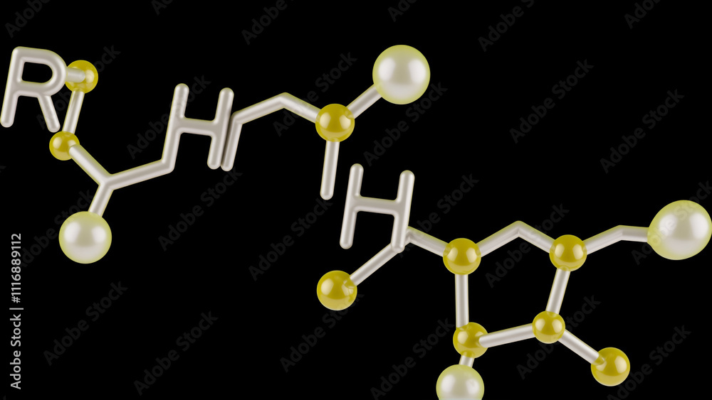 riboflavin molecule, structural chemical formula, ball-and-stick model ...