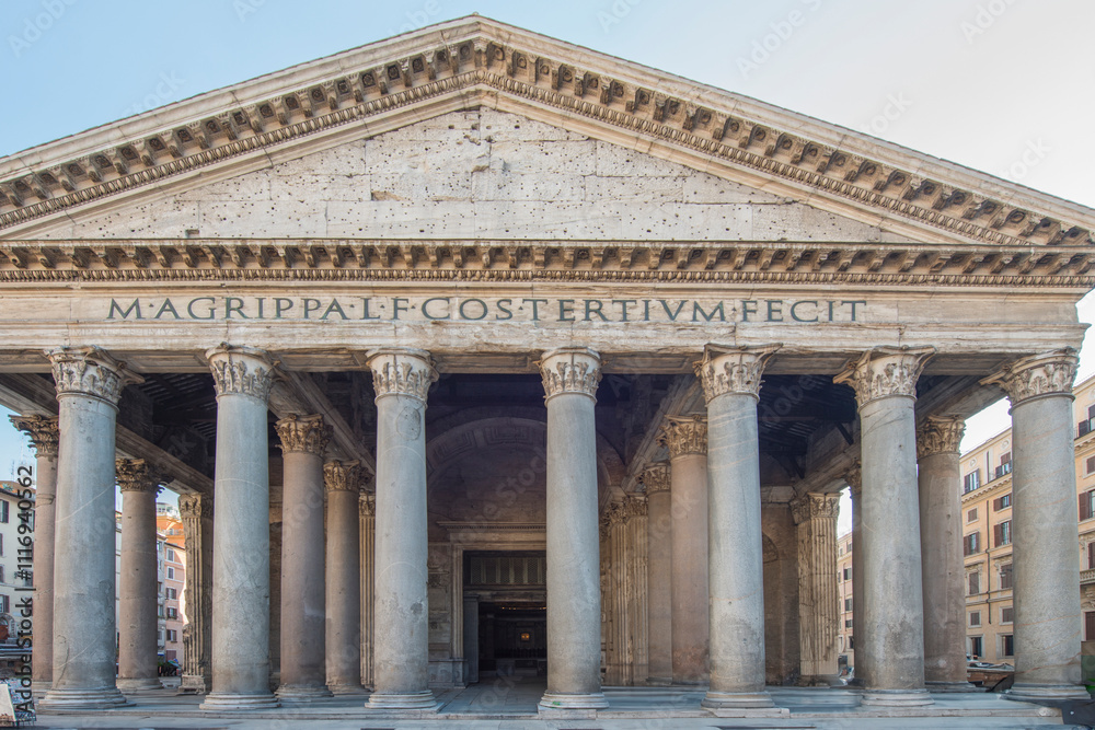 The Pantheon, a building completed by the emperor Hadrian in 126 AD. It ...