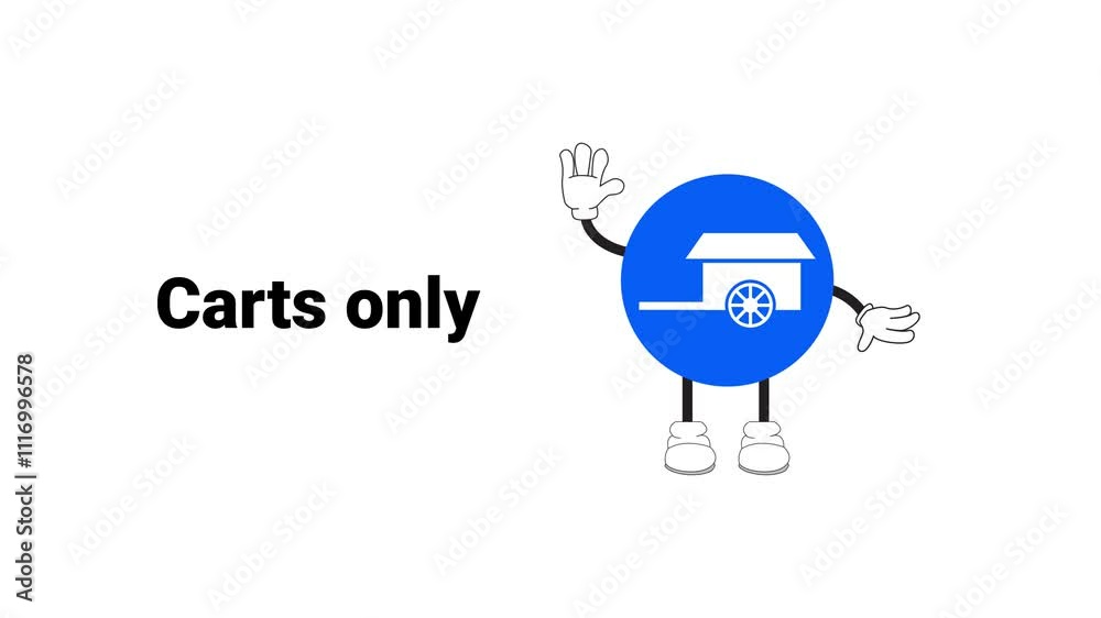 Animated carts only sign with cartoon characters, perfect for ...