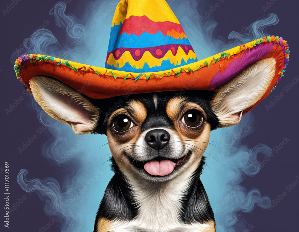digital clipart styled illustration of a realistic 3d grumpy chihuahua ...