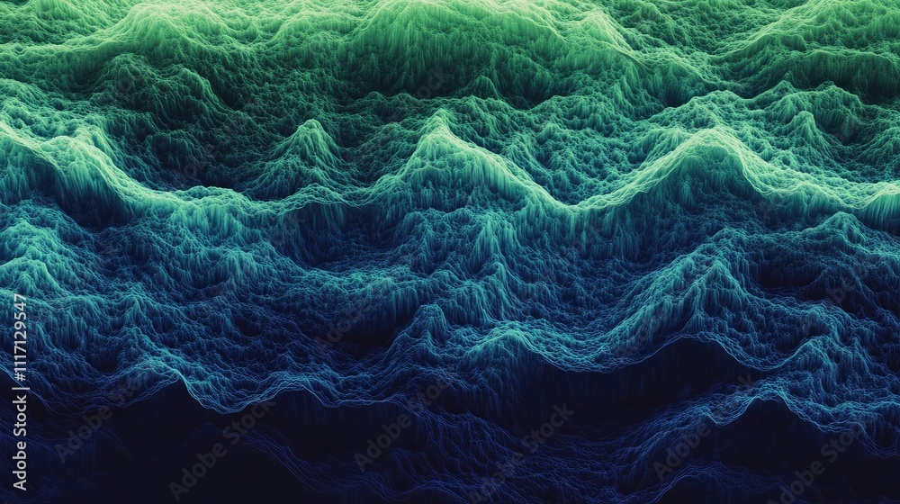 ภาพประกอบสต็อก Symmetrical, pulsating waveforms in varying shades of ...