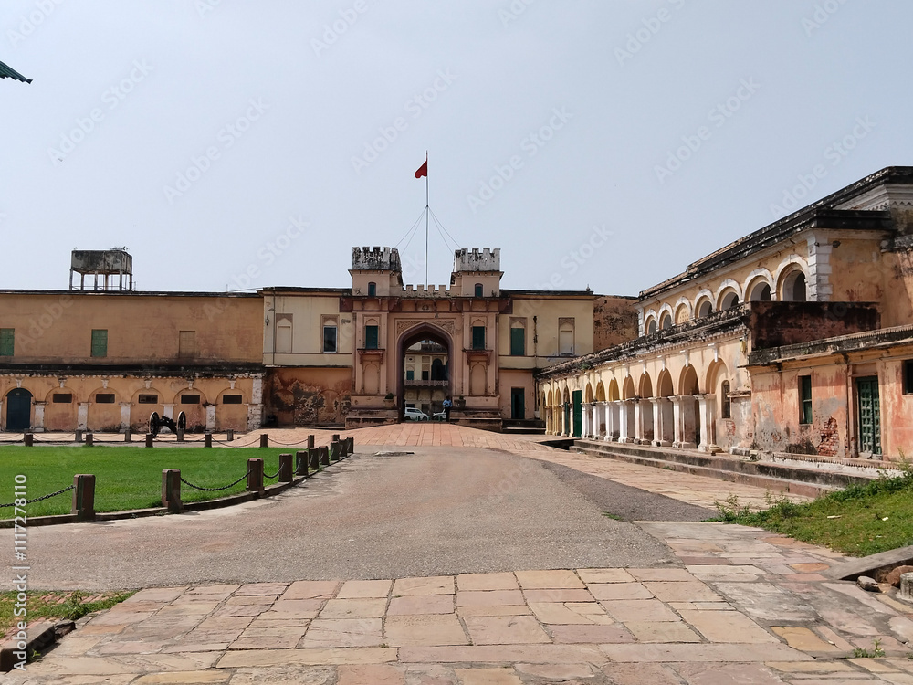 Poster architecture of Ramnagar Fort on the banks of the ganges in ...