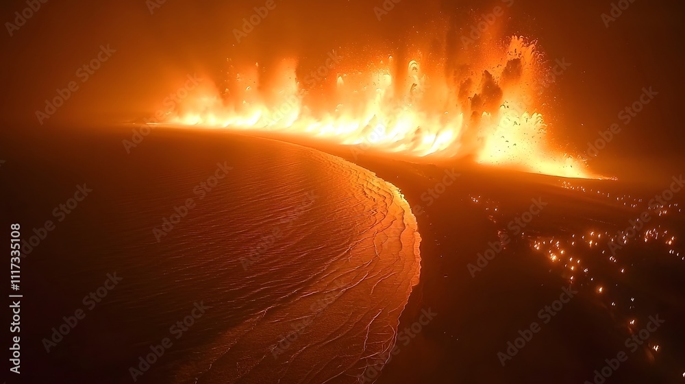 Photo & Art Print photo of a volcanic eruption captured from a ...