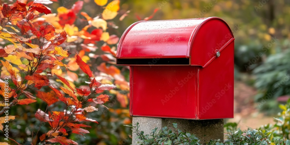 Vibrant red metal post box captures attention as a unique mailbox ...