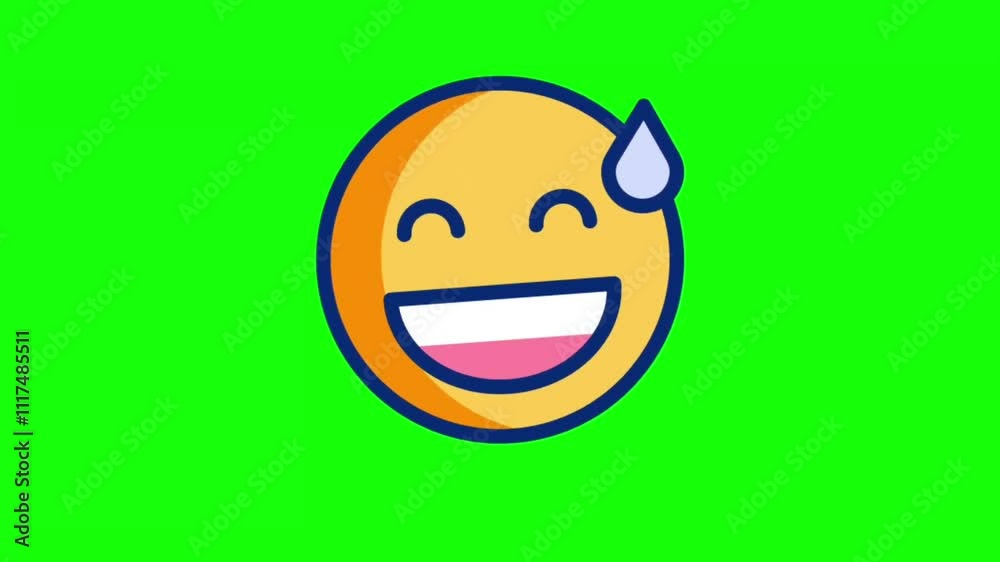 Sweat face emoji animation loop on green screen background Stock 비디오 ...