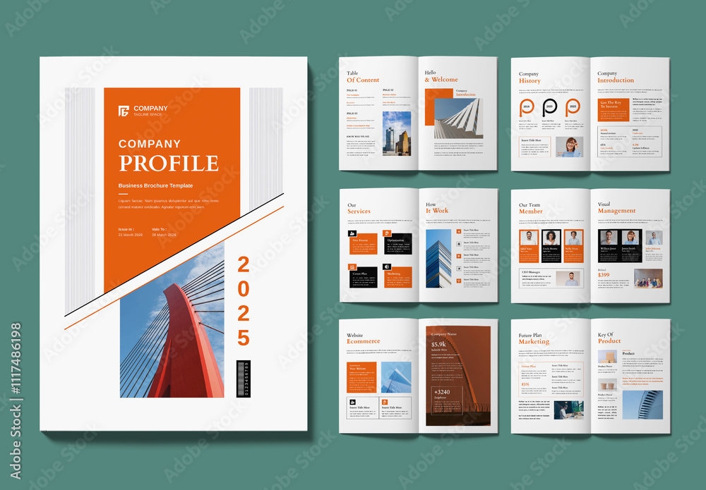 Company Profile Template Layout Stock Template | Adobe Stock