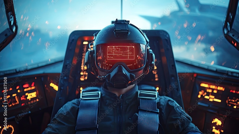 Cockpit with VR setup for immersive flight simulation training ...