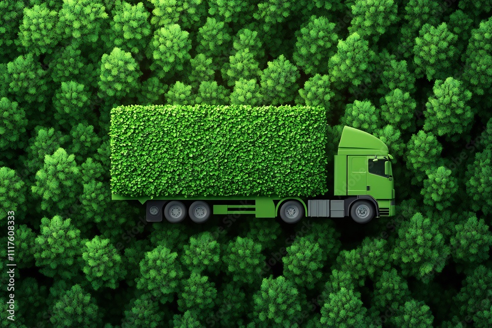 Green logistic or Sustainable transport concept. Truck icon transport ...