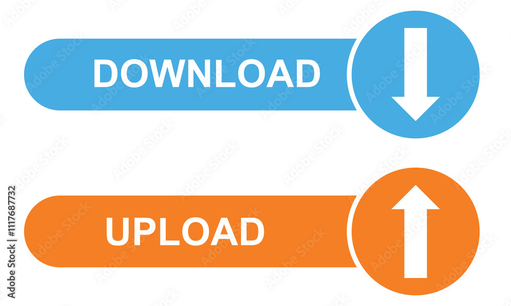 Download and upload button. Modern buttons for app, website, ui ...