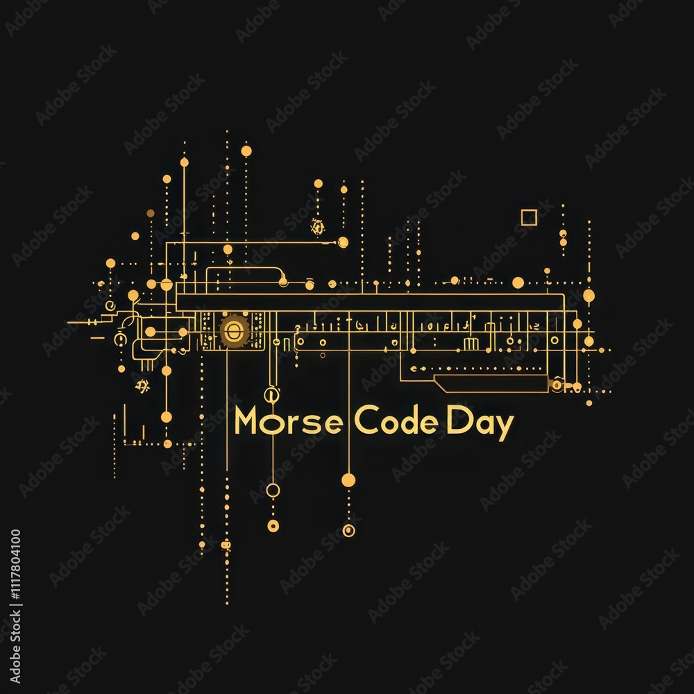 Morse Code Day Digital Circuit Design Art Stock Illustration | Adobe Stock