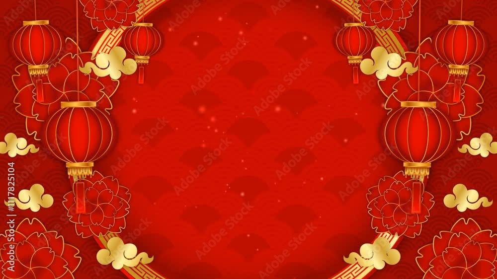 Chinese New Year Animation Background, with animated lantern or lamp ...