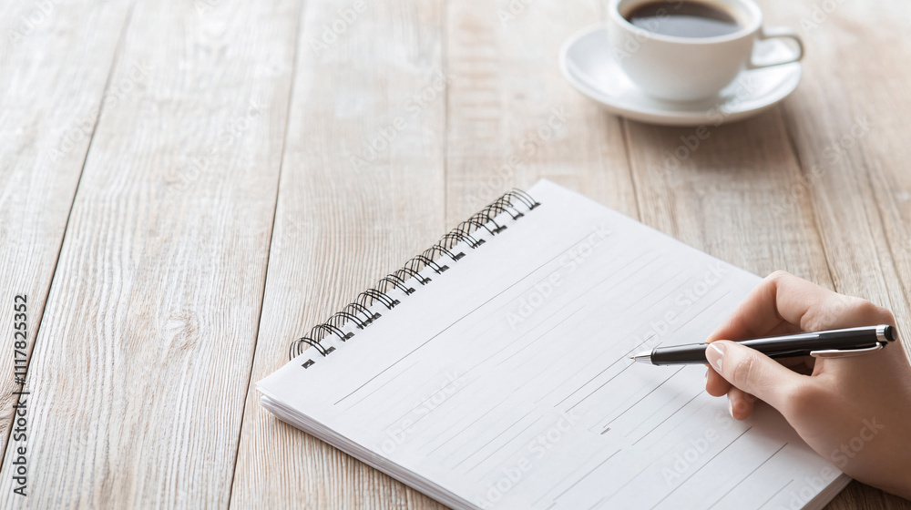 A clean and organized smart goal setting worksheet on a wooden desk ...