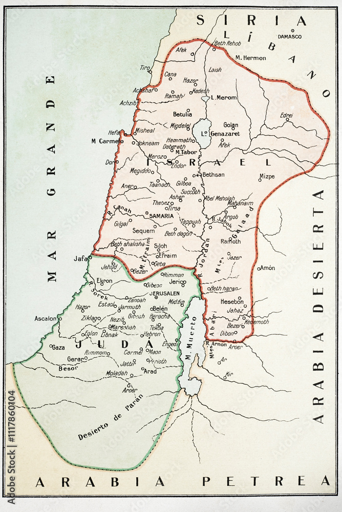 Poster Map of the Kingdoms of Judah and Israel – Wall Art | UkPosters