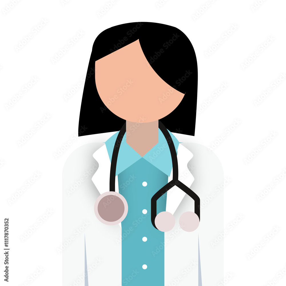 Female Doctor Icon Vector Png | FemaleDoctor image with white and cyan ...