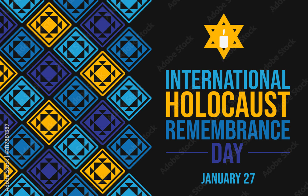 Modern holocaust remembrance day design with bold typography, vibrant ...