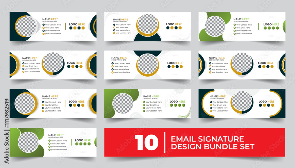 Set of modern email signature design, Creative and contemporary email ...