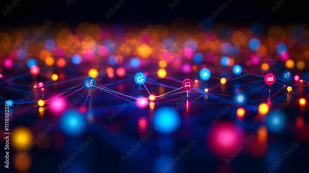 Glossy Community Engagement Symbols Background concept as Glossy ...