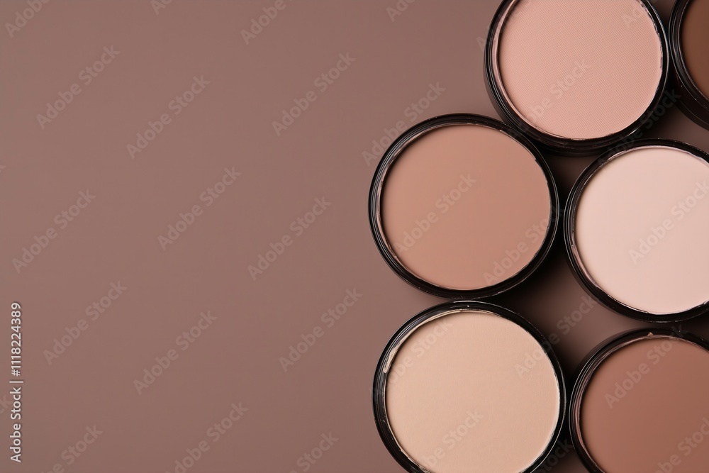 open cans of wall paint in shades of muted mocha brown color on a muted ...