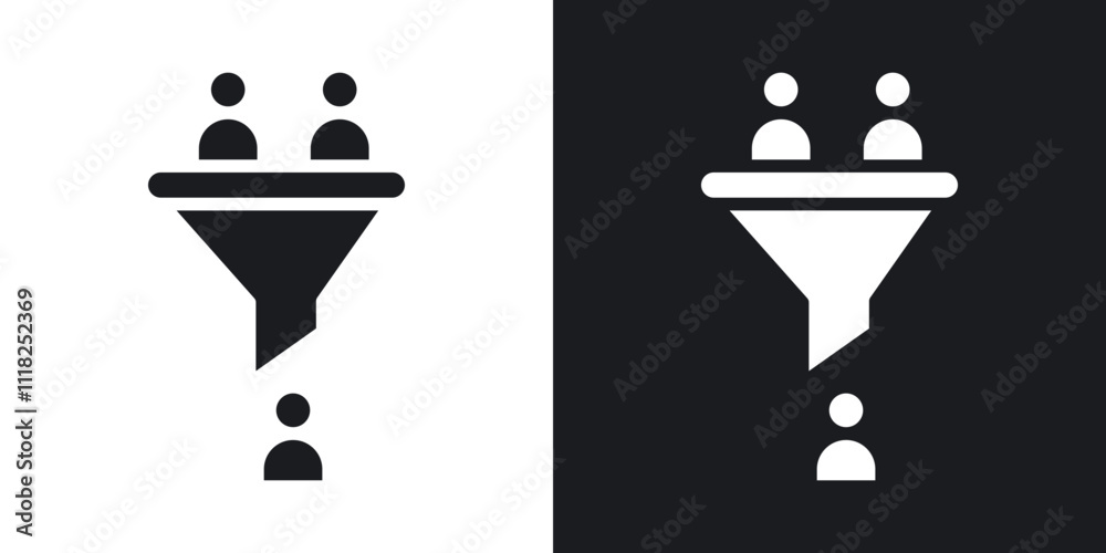 sales conversion icons in solid black and white colors Stock Vector ...