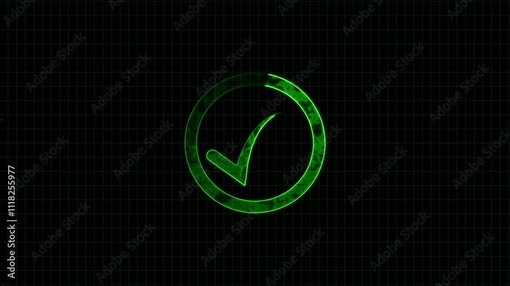 Tick mark neon style animation .green color animation . check mark icon ...