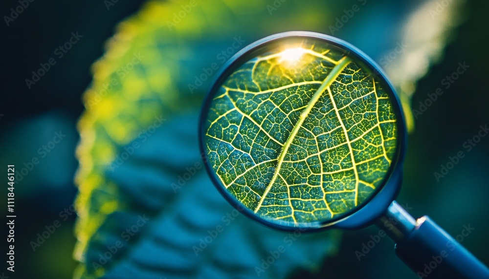 Exploring the intricacies of plant cells through a magnifying glass, unveiling the hidden beauty ...