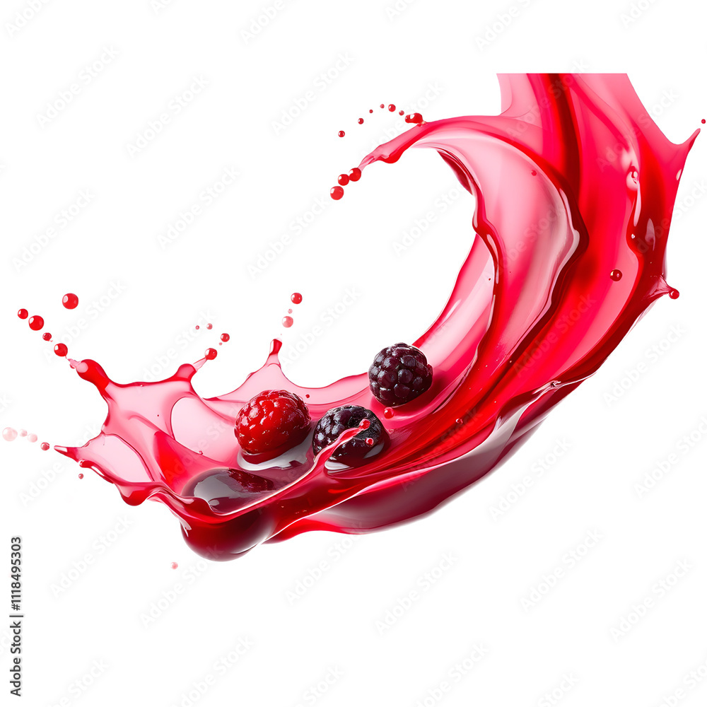 Berry juice splash, swirl of fruit and berry compote splashing. png ...