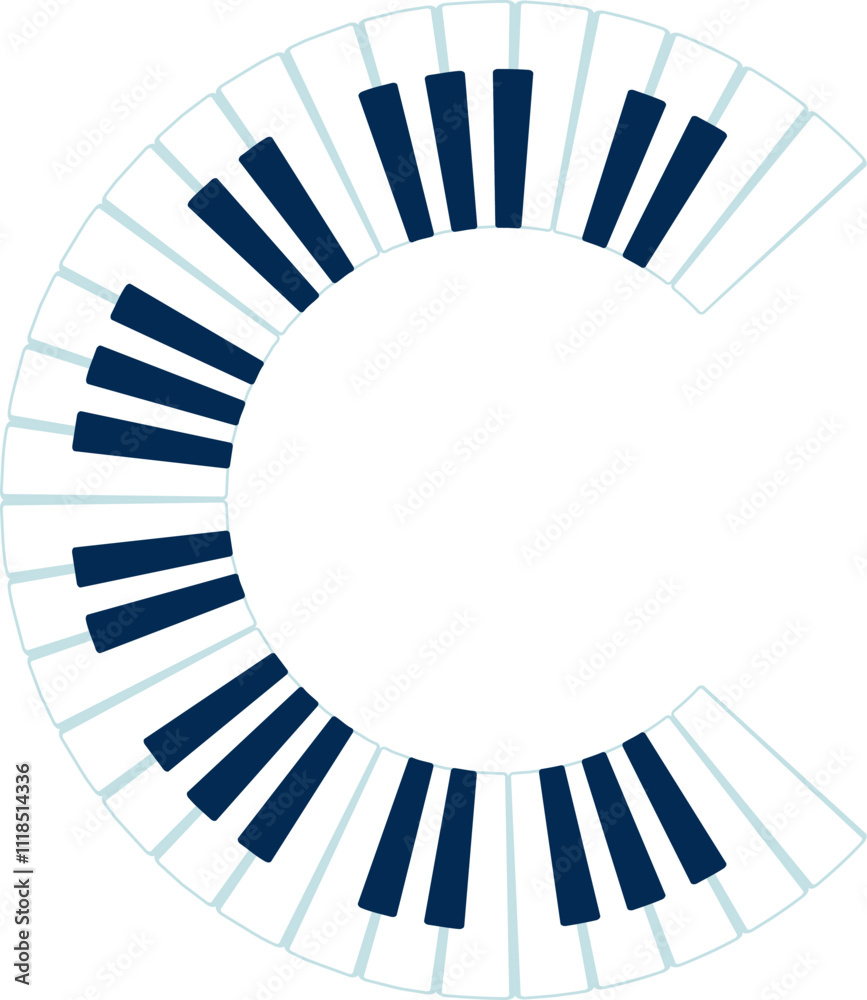 Piano keyboard musical instrument font C letter. Musician acoustic ...