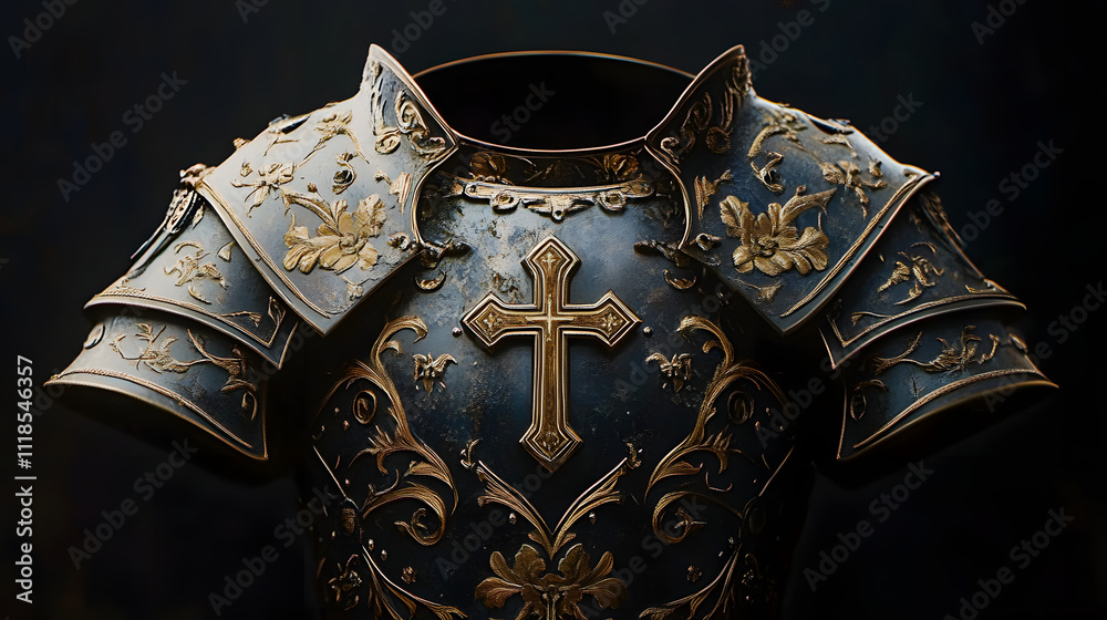 The Holy Knight: Armor of Christ. Medieval armor with ornate ...