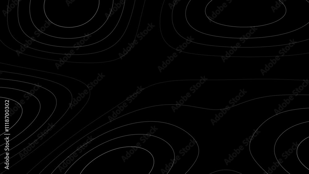 Animated Outline Topographic Contour Map. Abstract moving topographic ...