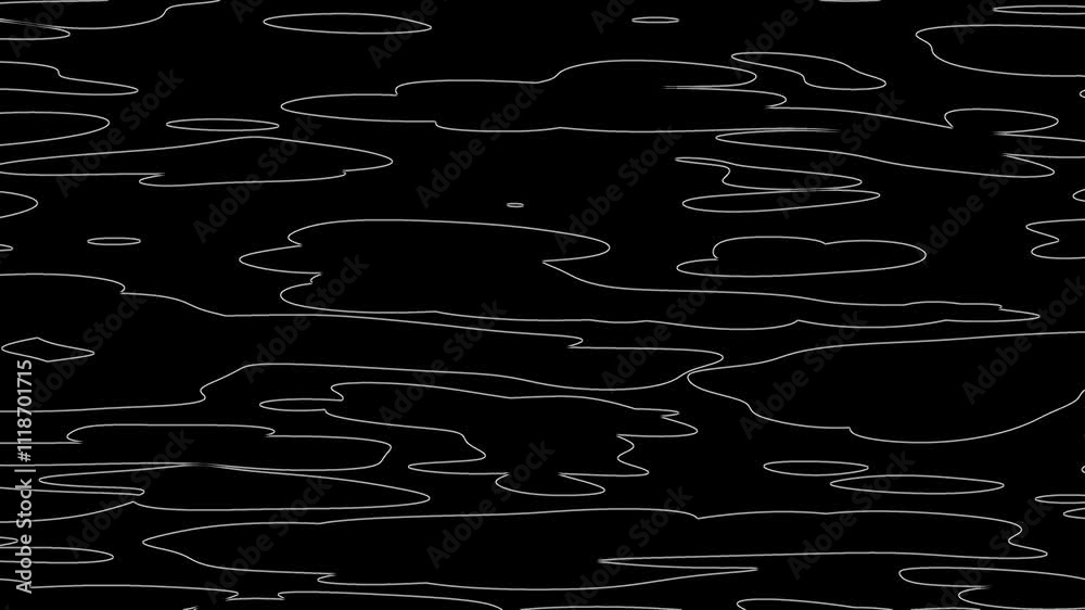 Animated Outline Topographic Contour Map. Abstract moving topographic ...