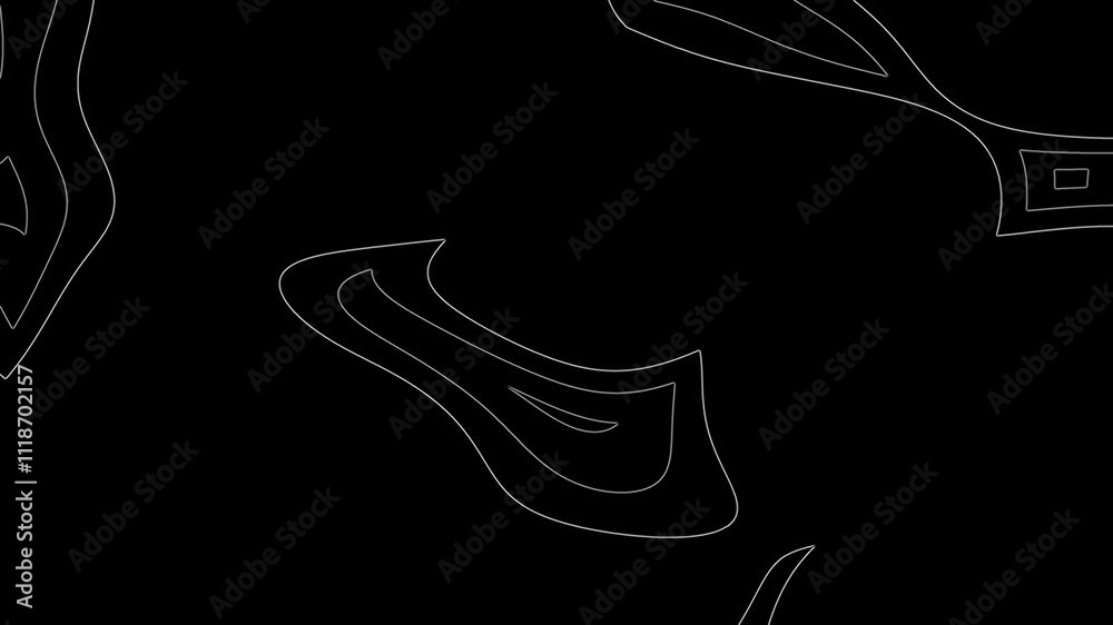 Animated Outline Topographic Contour Map. Abstract moving topographic ...