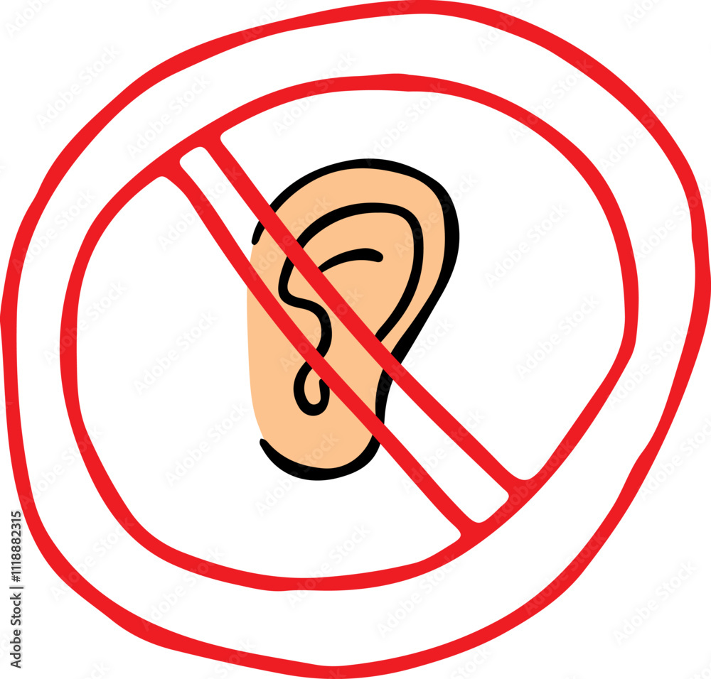 illuminati symbols, ear crossed out with a red diagonal line in a red ...