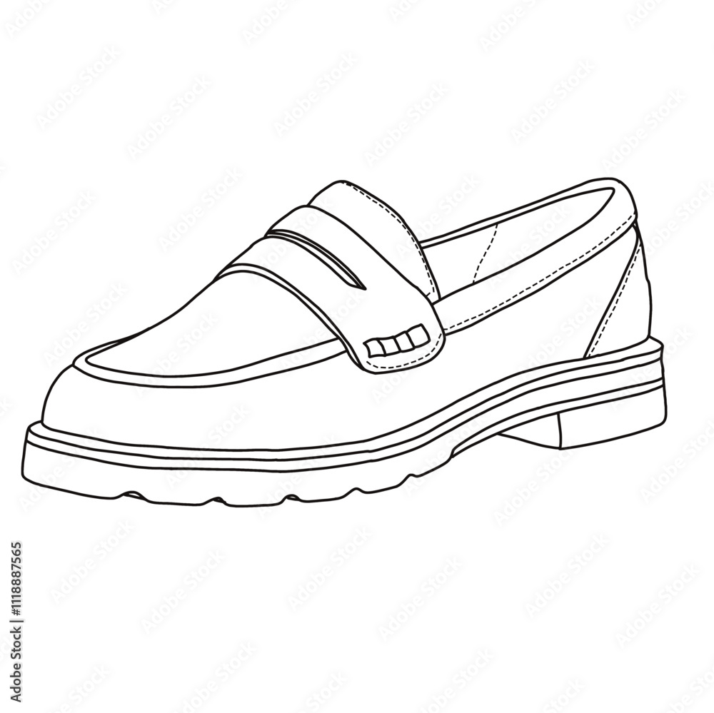 Vetor de Women's Slip On Loafers Flat Casual Shoes Line art, Technical ...