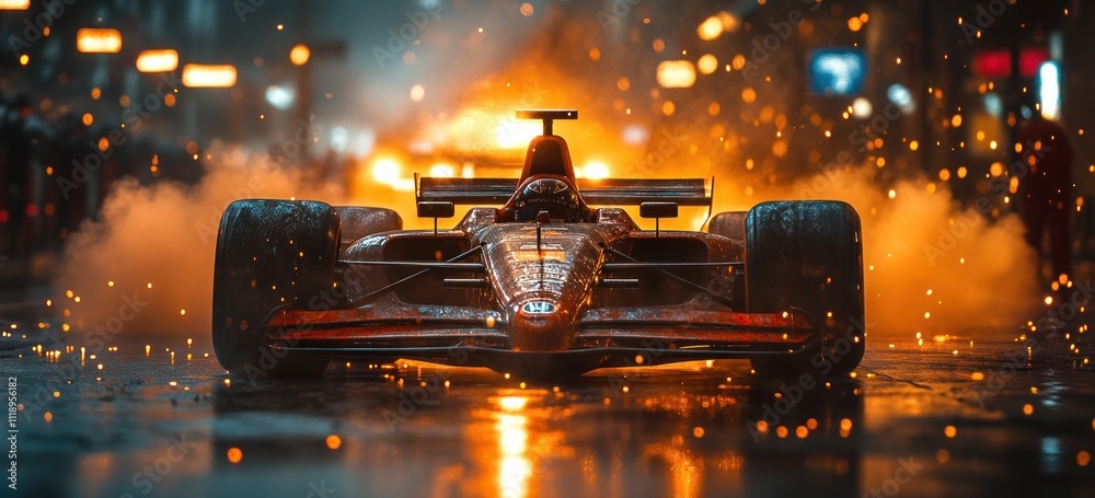 Formula 1 Racing Driver Confidently Walking on Track Before Competition ...