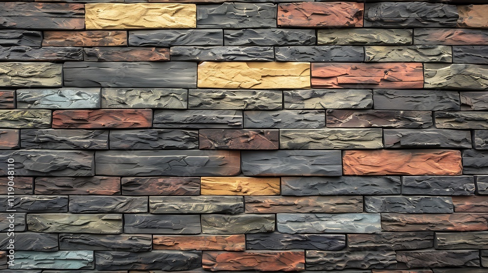 Modern empty brick wall background with a blend of colors for stylish ...