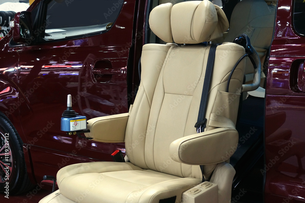 Leather seats that can be moved inside the van (chairs for the disabled ...