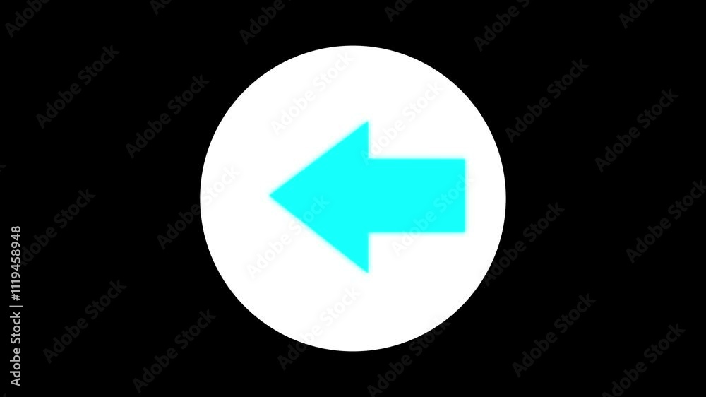 Animated Light Left arrow on black background. Left Moving arrows to ...