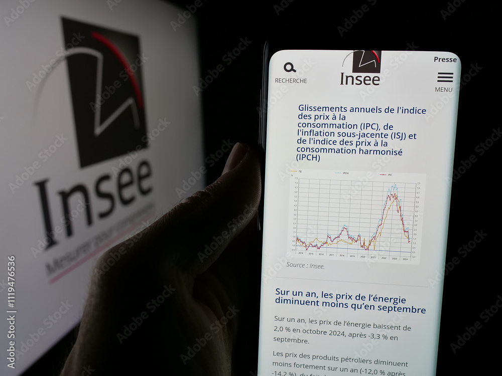 Stuttgart, Germany - 11-20-2024: Person holding cellphone with webpage ...