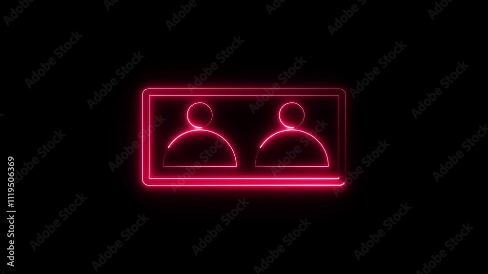 Neon glowing user icon animation. neon profile icon. Glowing neon ...