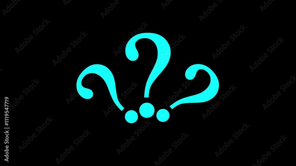 question mark animation pop up question mark flat and alpha looping 4k question mark confused ...
