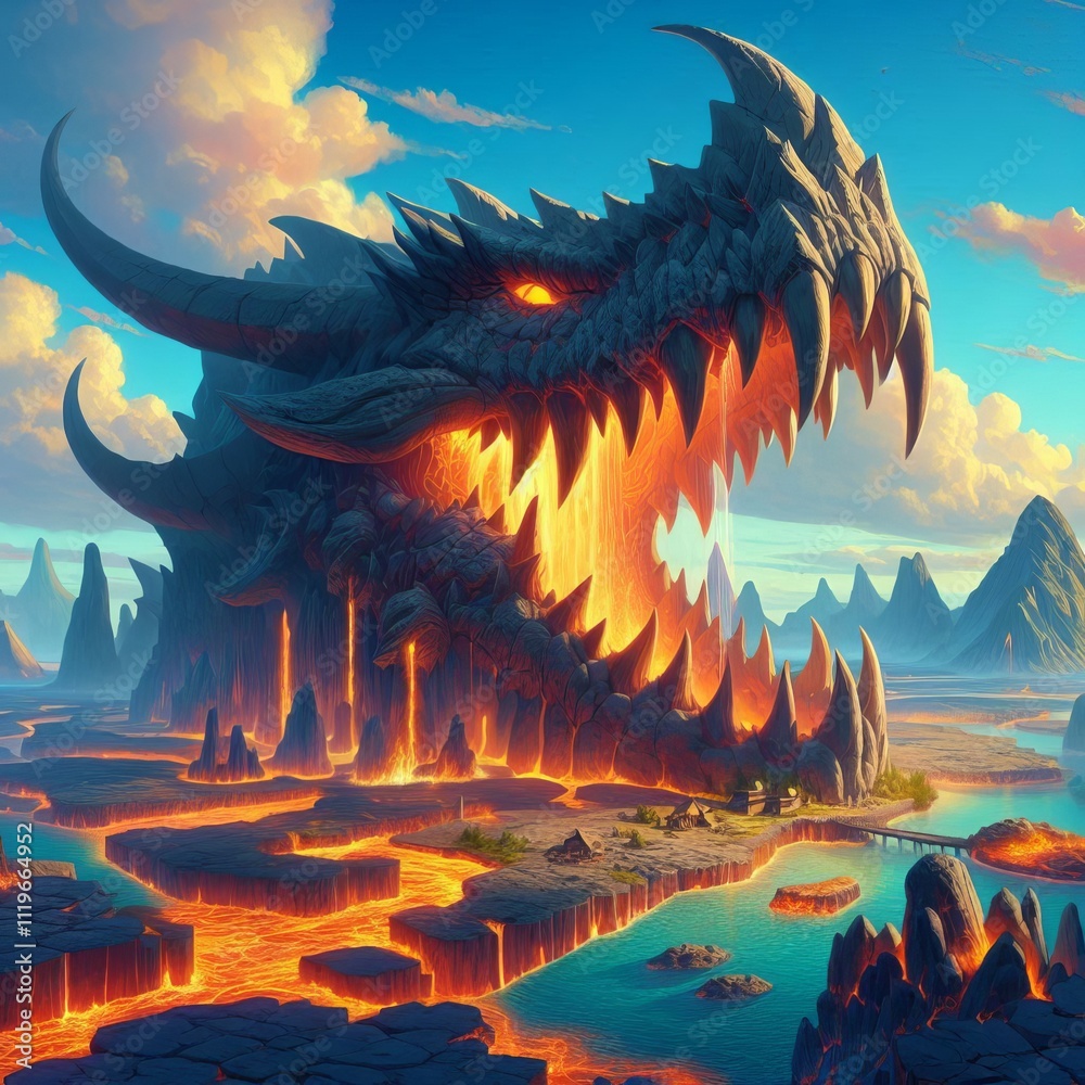 Dragon s Tooth Island A volcanic island shaped like a massive dr Stock ...